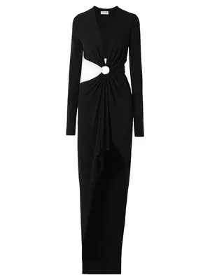 Alexandre Vauthier Asymmetric Embellished Cutout Gown - Black