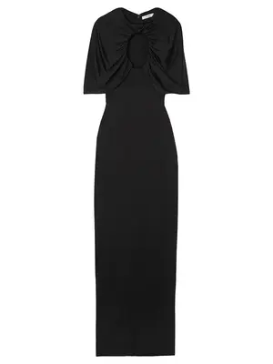 ET OCHS Et Ochs Cape-Effect Cutout Ruched Stretch-Jersey Gown Black