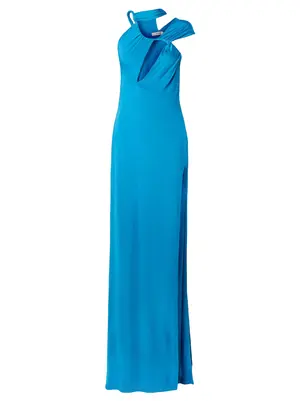 ET OCHS One-shoulder Stretch-jersey Gown - Azure