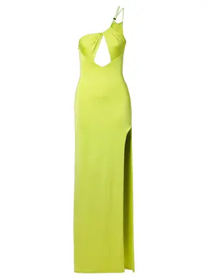 ET OCHS One-shoulder Cutout Stretch-jersey Gown - Chartreuse