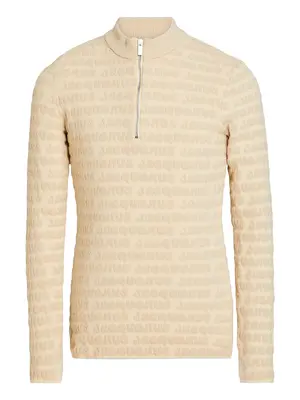 Jacquemus JACQUEMUS Luis Terry Jacquard Halfzip Sweater Beige