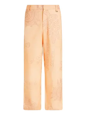 Jacquemus Banho Printed Cotton-canvas Pants - Pastel Orange