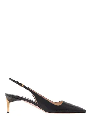 TOM FORD TOM FORD Snake-Effect Leather Slingback Pumps