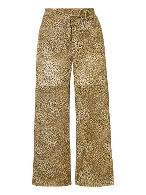 MAISON MAYLE MAISON MAYLE Chappy Cropped Leopard-Print Pants