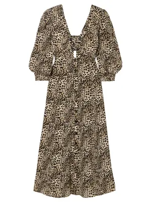 Maison Mayle Buenadea Leopard-print Midi Dress - Animal Print