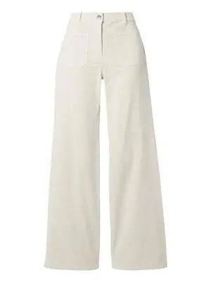NILI LOTAN Florence Cotton-blend Corduroy Flared Pants - Neutrals