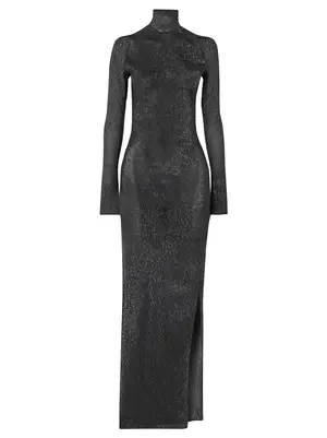 PETAR PETROV Treasure Metallic Silk-blend Maxi Dress - Gray