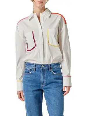English Factory Flat Binding Button-up Shirt - Ivory Multi