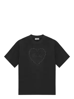 GANNI Logo Appliqué T-shirt - Black