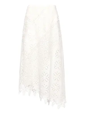 Ulla Johnson Solara Broderie Anglaise Skirt - Neutrals