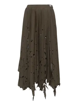 Mihara Yasuhiro Cut-out Pleated Skirt - Neutrals