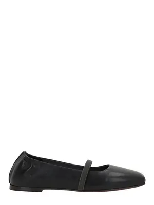 Brunello Cucinelli Square-toe Ballerina Flats - Black