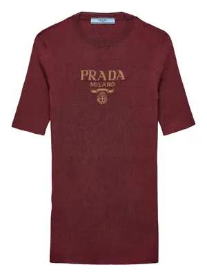 Prada Silk Crew-neck Top - Red