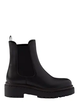 Prada Leather Chelsea Boots - Black