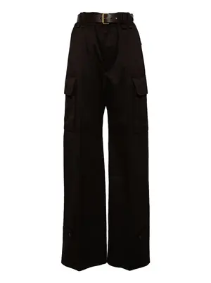 SAINT LAURENT Saint Laurent Logo-Embroidered Wide Leg Trousers