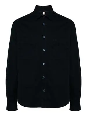 BOSS Logo-embroidered Cotton Shirt