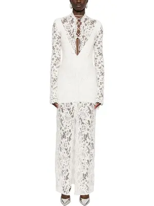 MANURI Sally Lined Lace Dress - White