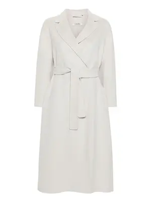 Max Mara Esturia Wool Belted Coat - Grey