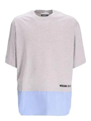 Moschino Two-tone Logo-print T-shirt - Grey