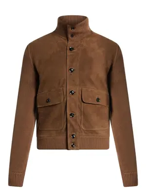 TOM FORD Buttoned Panelled Jacket - Brown