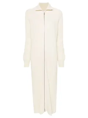 JIL SANDER Ribbed-knit Maxi Dress - Neutrals