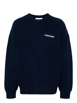 MARINE SERRE Logo-patch Sweater - Blue