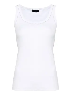 Fabiana Filippi Chain-trim Ribbed Tank Top - White