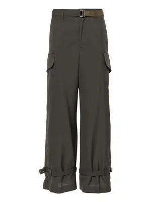 Sacai Wide-leg Cargo Trousers - Green