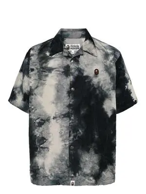 A BATHING APE Tie-dye Short-sleeve Shirt - Black