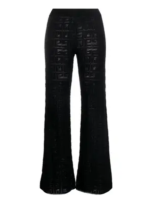 Givenchy Logo Intarsia-knit Flared Trousers - Black