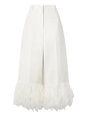 Stella McCartney Fringed Wide-leg Pants - Ivory