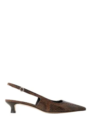aeydĒ-Catrina Snake-Effect Slingback Pumps