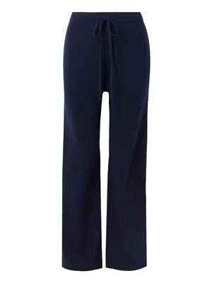 MAISON MARGIELA Maison Margiela Wool And Cashmere-blend Track Pants Navy