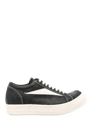 Rick Owens Leather Sneakers - Black/white