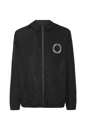 PLEIN SPORT Carbon Tiger Hooded Windbreaker - Black