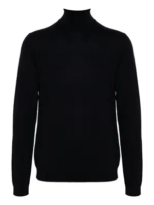 ROBERTO COLLINA Merino Wool Roll Neck Sweater - Blue