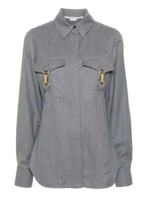 Stella McCartney Clasp-embellished Wool Shirt - Grey