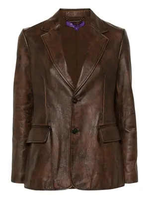 Ralph Lauren Tomasso Leather Blazer - Brown