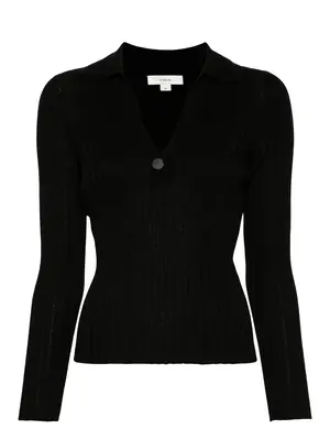 Vince Snap Polo Sweater - Black