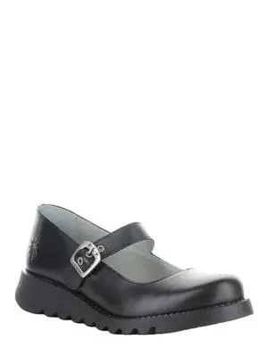 Fly London Samp Mary Jane Loafer - Black Rug