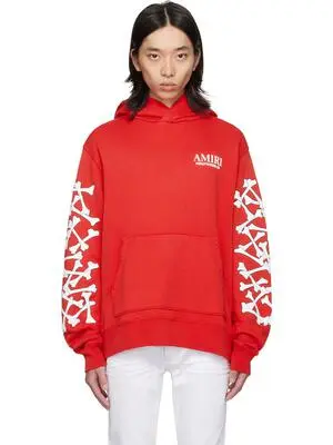Amiri AMIRI Bones Stacked Hoodie Red