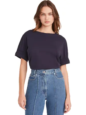 Merlette Merlette Cooper Round Neck Top Navy