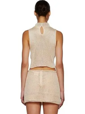 Magda Butrym Crochet Lace Tank Top - Cream