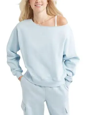 Bp. Fleece Off-the-Shoulder Sweatshirt Blue Skyride