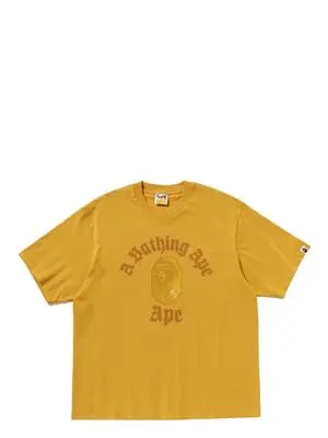 A BATHING APE Gothic College Relaxed Fit Tee Shirt - Yellow