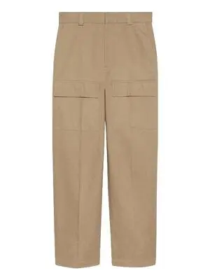 Gucci Cotton Wide Leg Cargo Pants - Light Brown