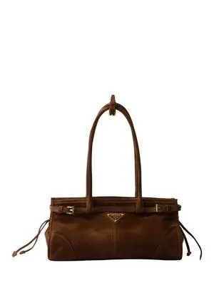 Prada Suede Handbag - Brown