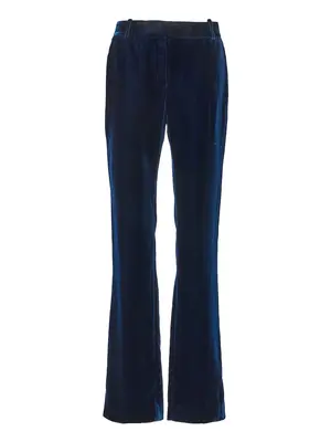 Nina Ricci Fluid Velvet Straight Pants - Blue