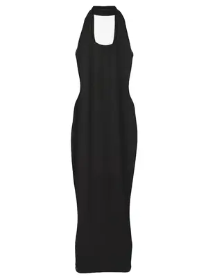 Coperni Ribbed-knit Cutout Maxi Dress - Black