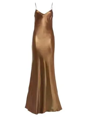 GALVAN Galvan Satin Maxi Dress